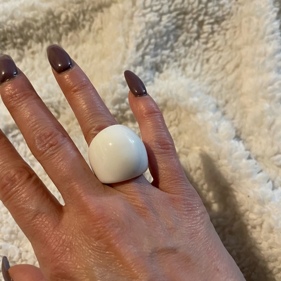 Accessories | 16 White Oversized Ring | Poshmark